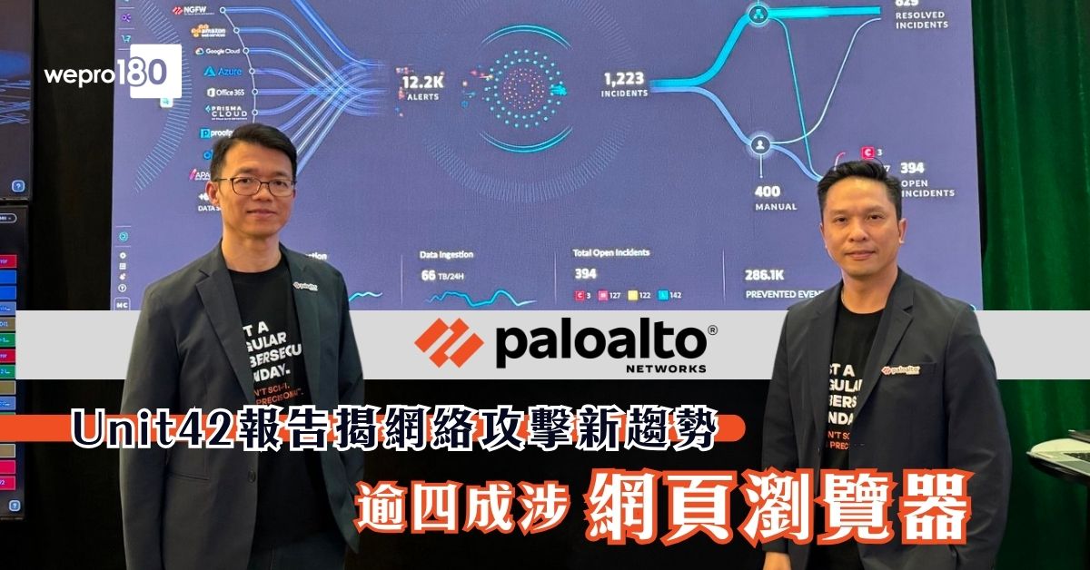 【Palo Alto Networks】Unit42報告揭網絡攻擊新趨勢 逾四成涉網頁瀏覽器 - wepro180